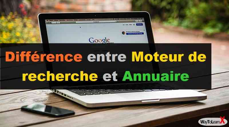 Différence entre Moteur de recherche et Annuaire - WayToLearnX