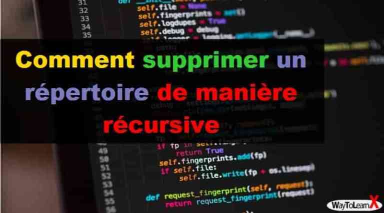 Comment supprimer un répertoire de manière récursive en Python - WayToLearnX