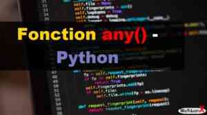 Fonction any() – Python - WayToLearnX