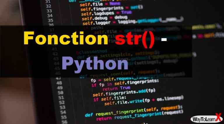 Fonction str() – Python - WayToLearnX