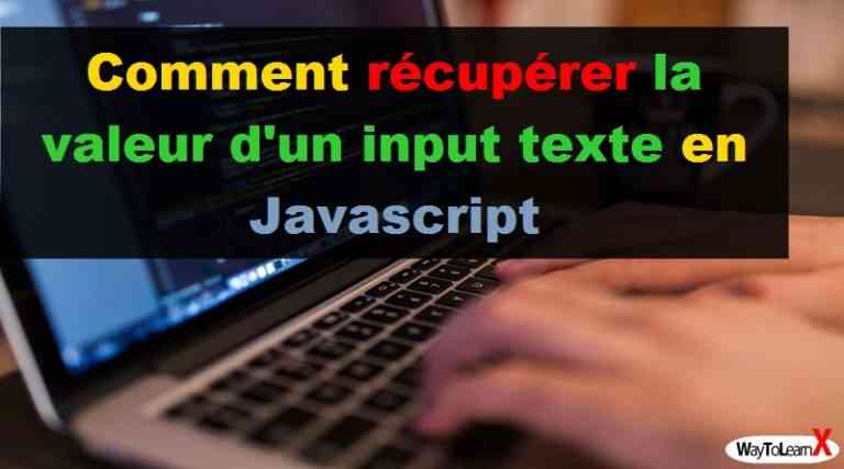 Comment récupérer la valeur d'un input texte en Javascript - WayToLearnX