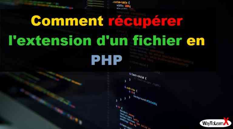 Comment récupérer l'extension d'un fichier en PHP - WayToLearnX