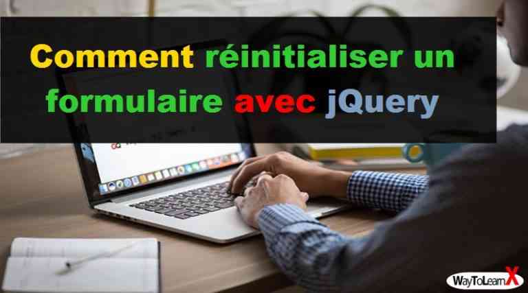 Comment Réinitialiser Un Formulaire Avec Jquery Waytolearnx