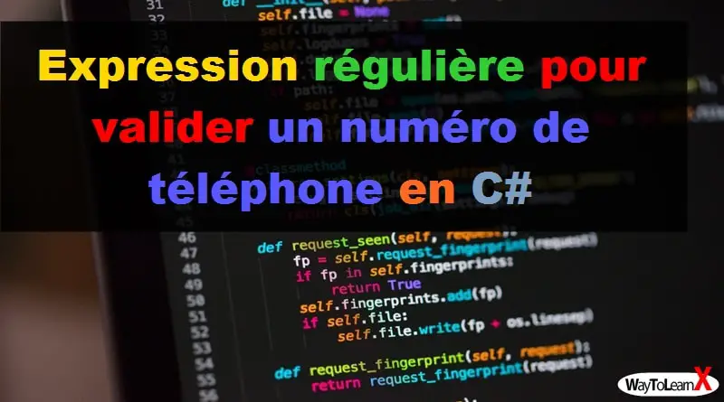 Expression régulière pour valider numéro téléphone en C# - WayToLearnX