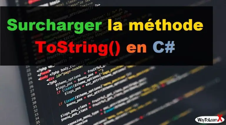 Surcharger la méthode ToString() en C# - WayToLearnX